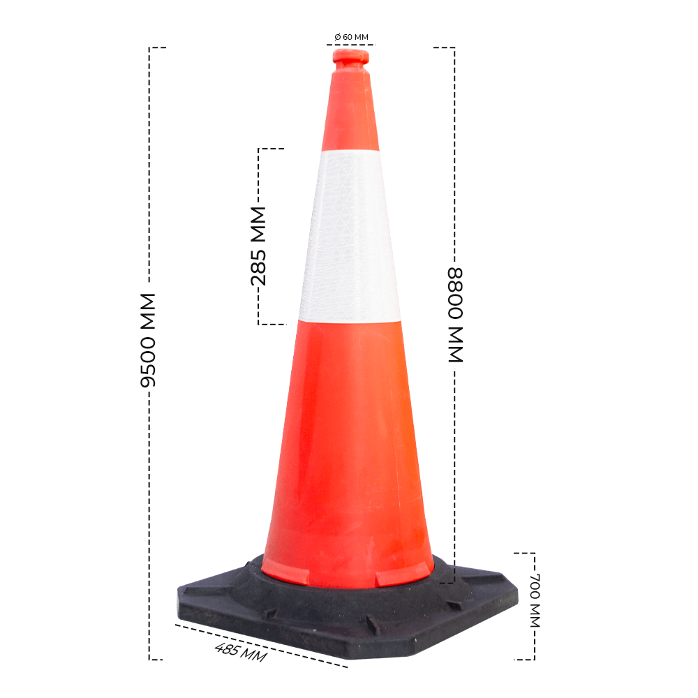 Traffic cone 1 meter | 5 KG Orange with reflective | Same day delivery ...