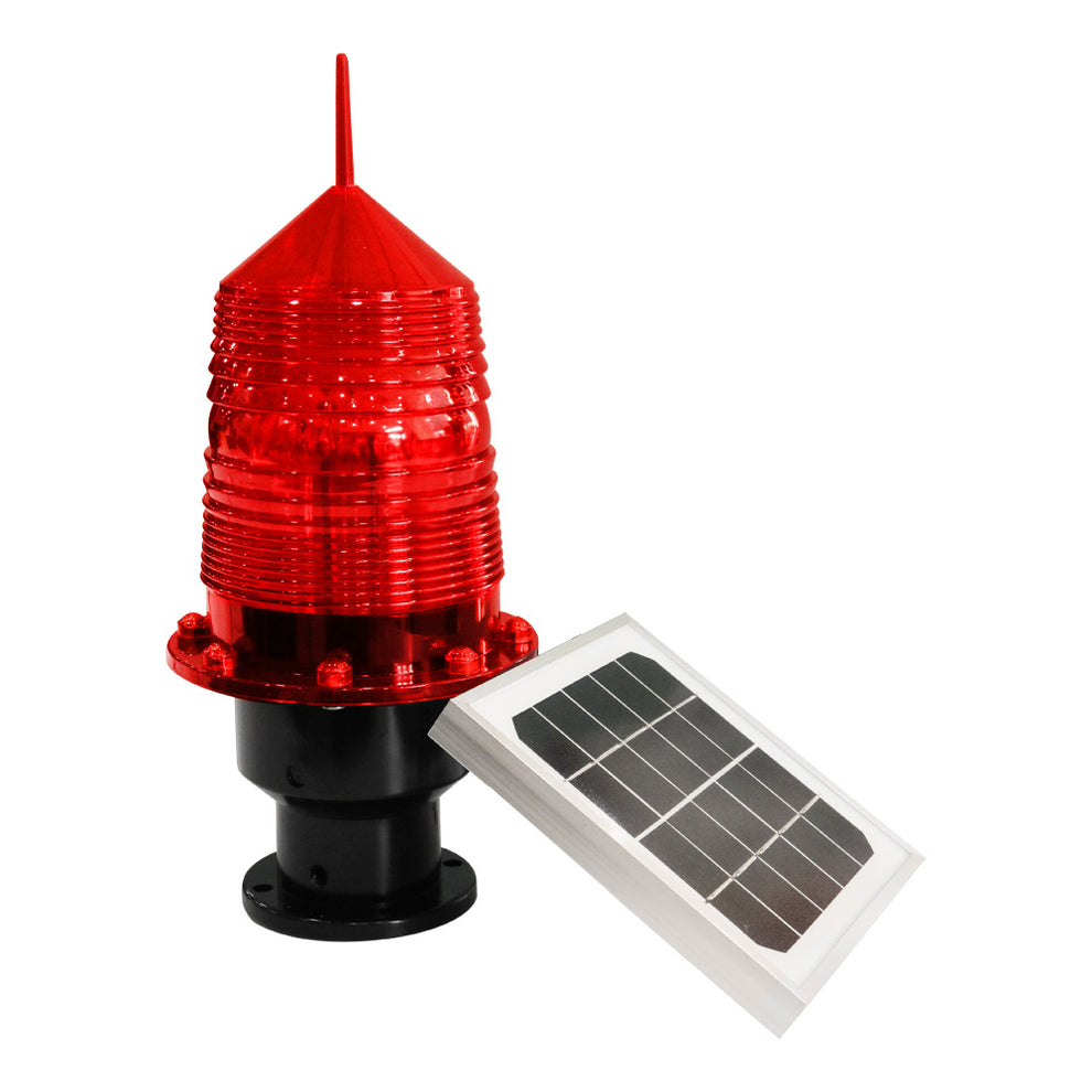 Solar Powered Warning Tower Light & Solar Plate - Red | 30 Ultra Brigh ...